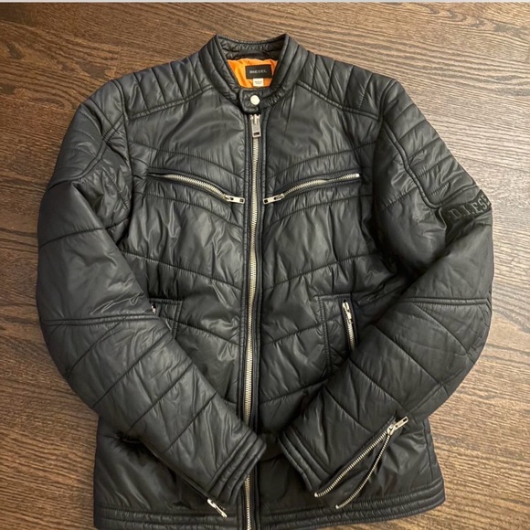 Diesel | Jackets & Coats | Diesel Mens Black Nylon Jacket With Quilted ...